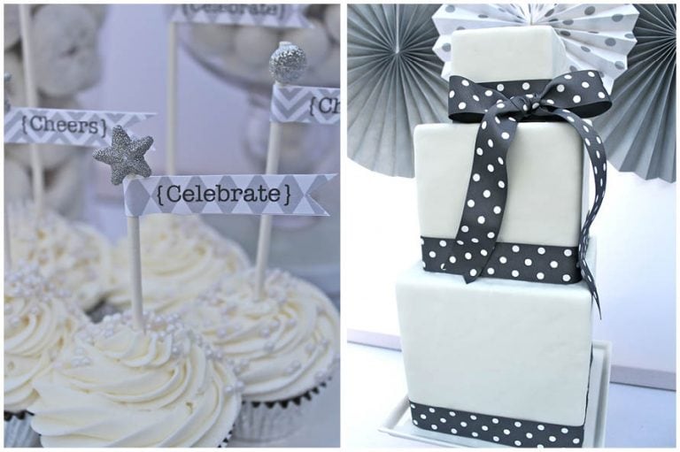 Silver & White 25th Birthday Celebration! | Pizzazzerie