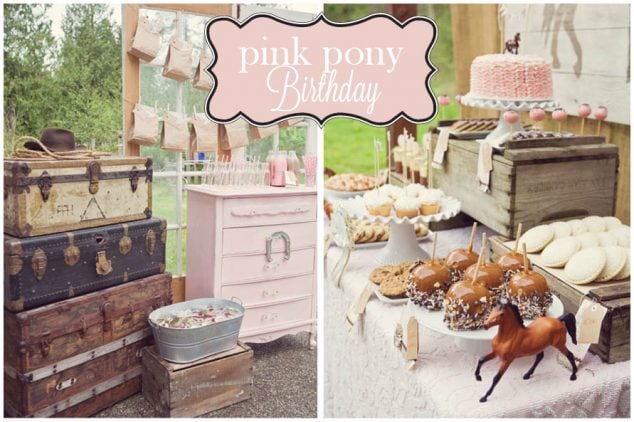 Vintage Pink Pony Birthday Party! | Pizzazzerie