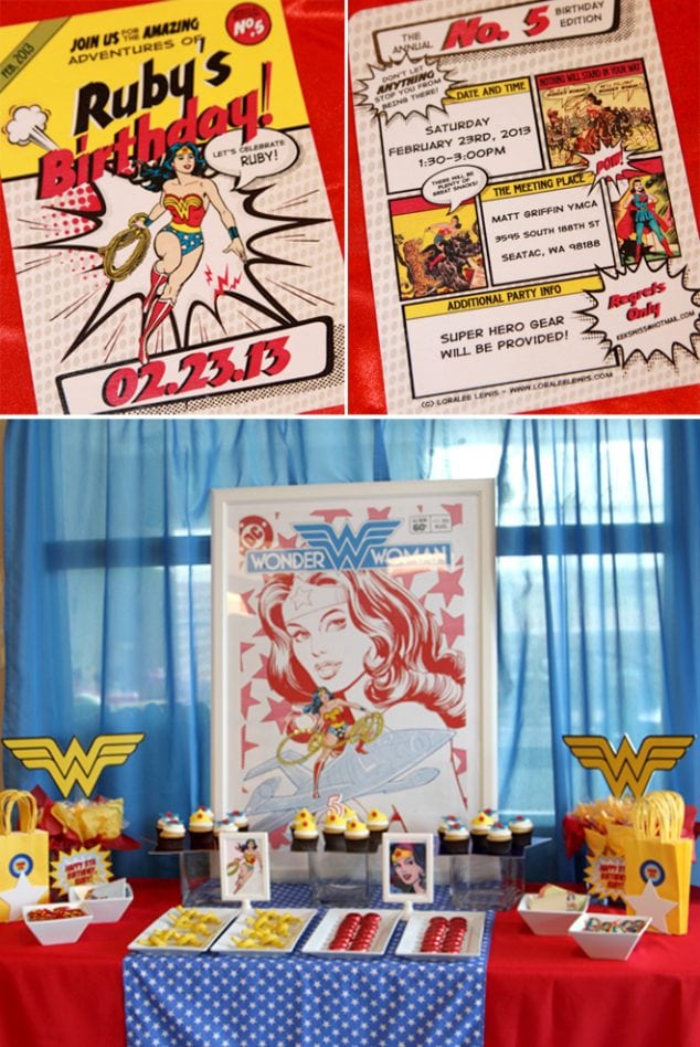 Awesome "Wonder Woman" Birthday Party! | Pizzazzerie