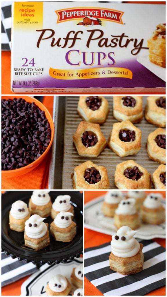 Mini Ghost Pastries with a Sweet Surprise! | Pizzazzerie