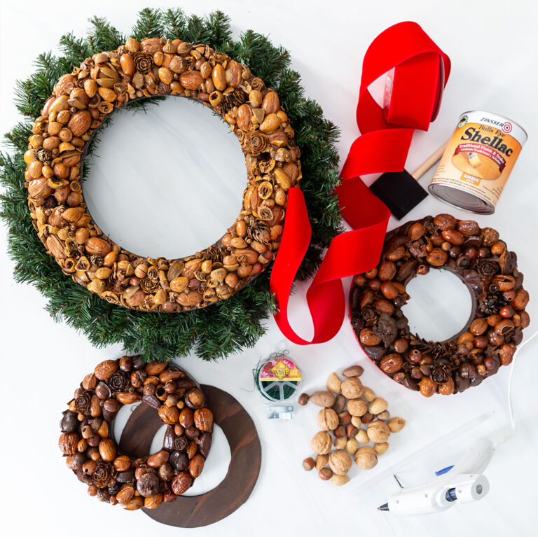 Christmas Nut Wreath (DIY Holiday Wreath) - Pizzazzerie
