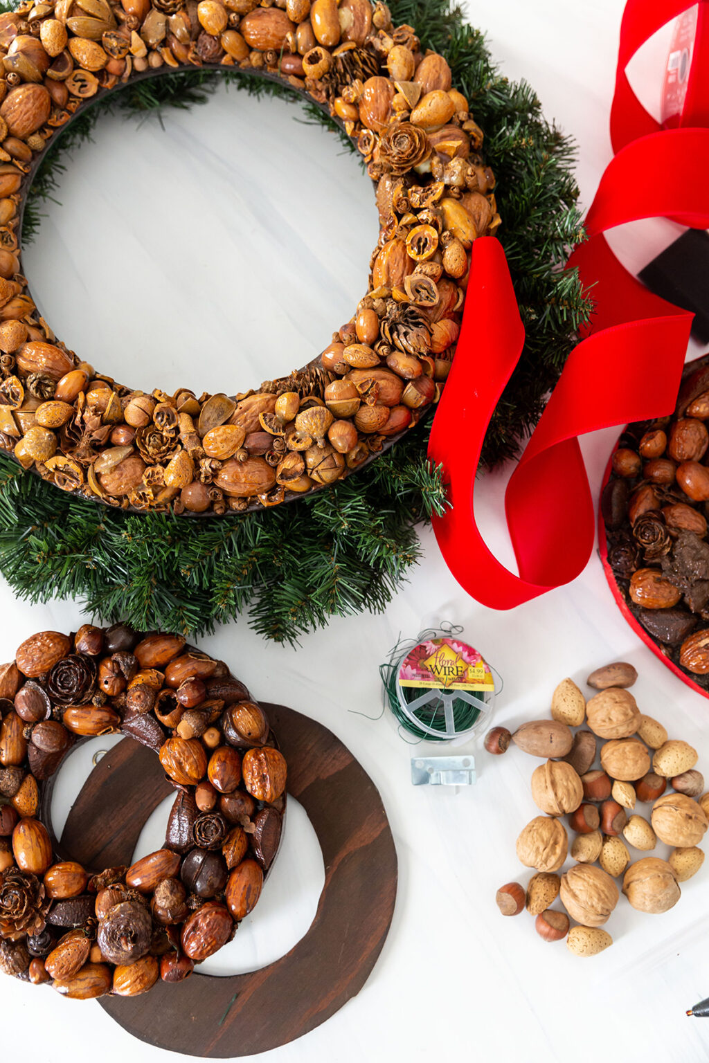 Christmas Nut Wreath (DIY Holiday Wreath) - Pizzazzerie